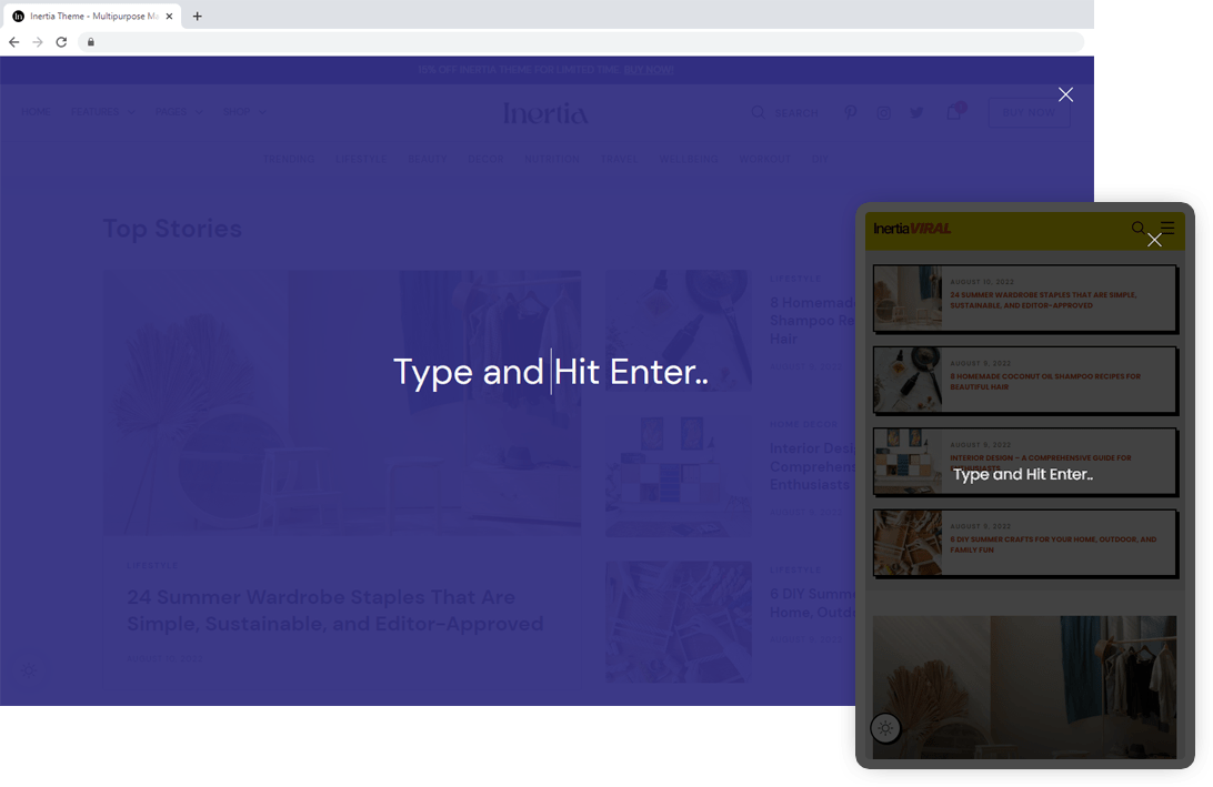 Inertia - Modern wordpress website builder for blogs & magazines